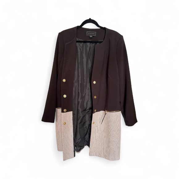 Metaphor | Jackets & Coats | Metaphor Black And Beige Blazer With Gold ...